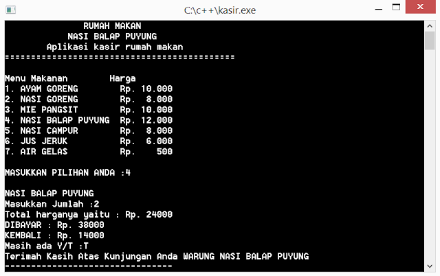 Informasi Teknologi: MACAM-MACAM CONTOH PROGRAM BAHASA C, C++, DAN JAVA