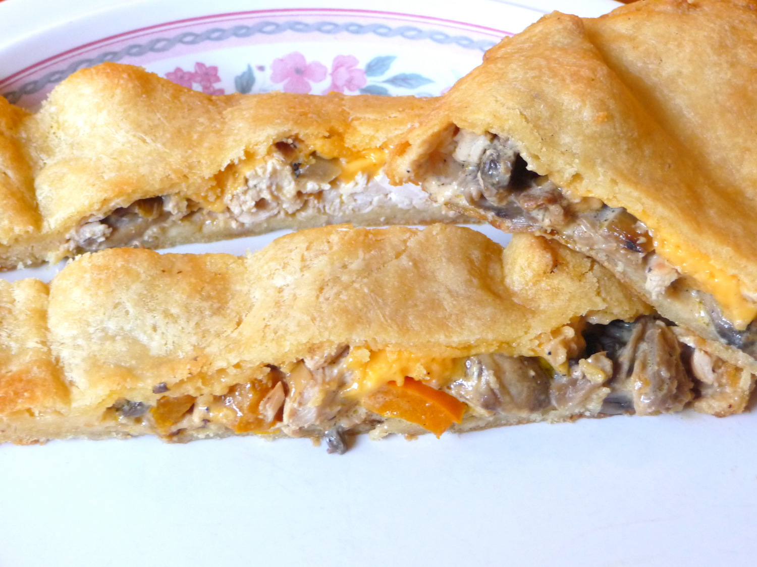 GIANT CHICKEN AND VEGETABLE CALZONE