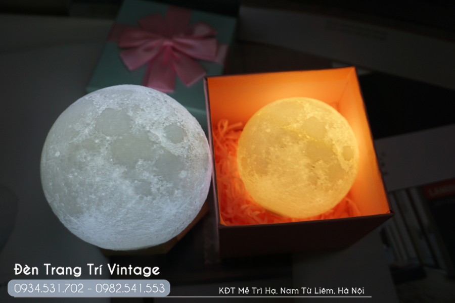 Đèn trang trí Vintage: Đèn mặt trăng - Đèn mặt trăng 3D - 315k