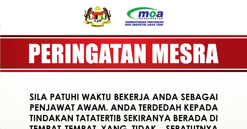 UNIT INTEGRITI MOA: peringatan mesra