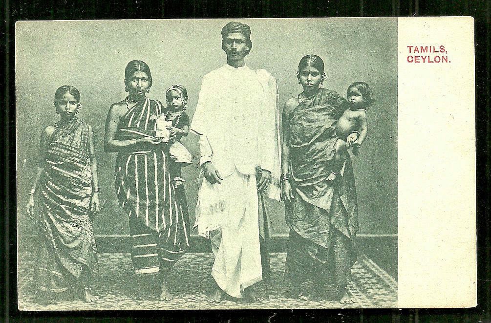 Tamil Family Group Photograph - Ceylon (Sri Lanka) 1906 - Old Indian Photos