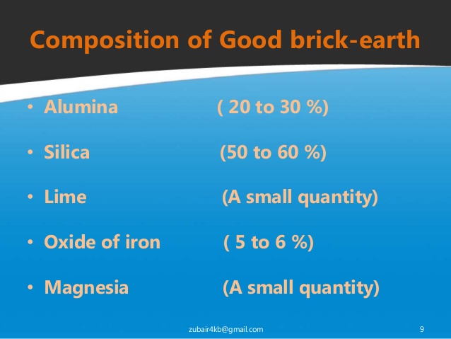 Composition of good brick earth - CIVIL FOR LIFE
