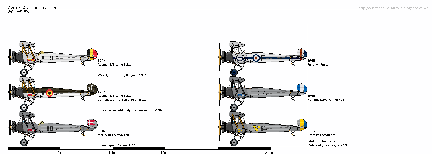 War Machines Drawn: Avro 504N - European Users