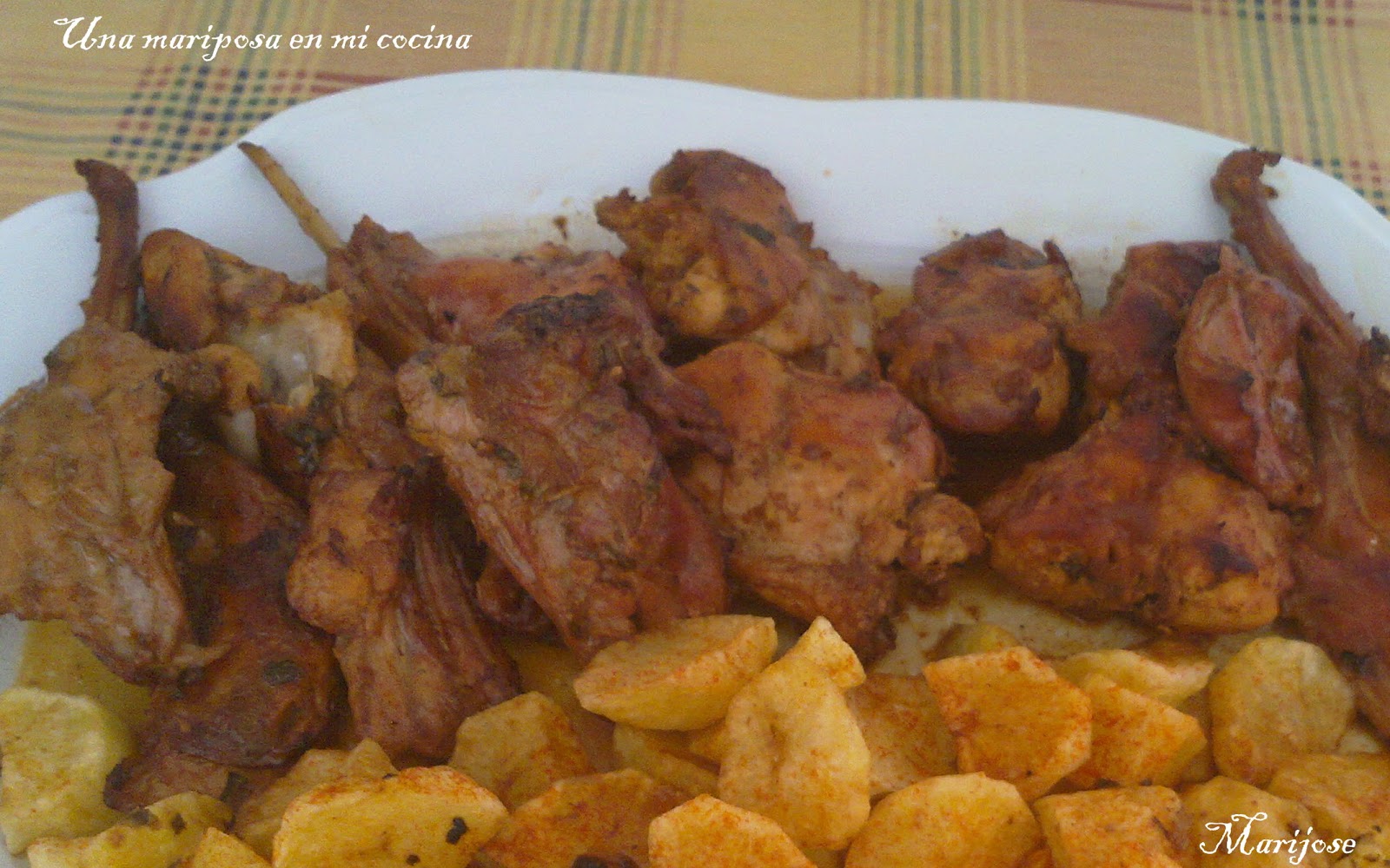Una mariposa en mi cocina: Conejo asado con patatas al pimenton