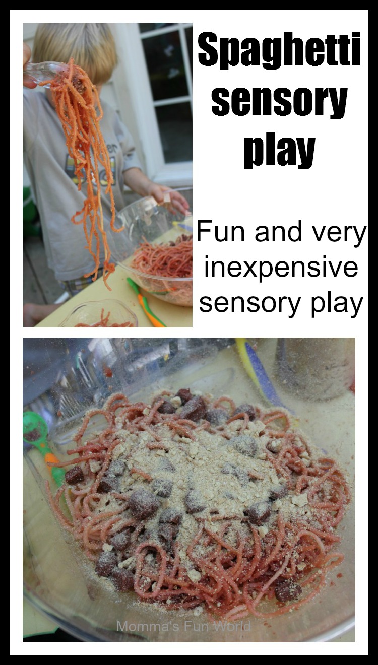Momma's Fun World: Fun sensory spaghetti play
