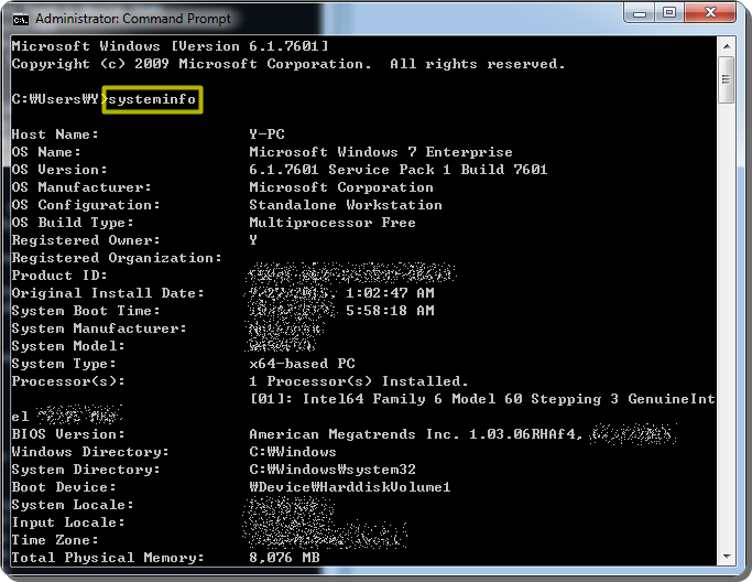 Checking windows system information - Cybersecurity Guide