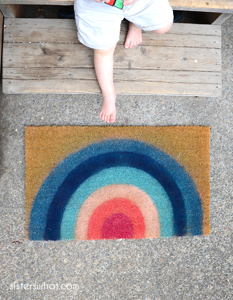 do it yourself Rainbow door Mat - Sisters, What!
