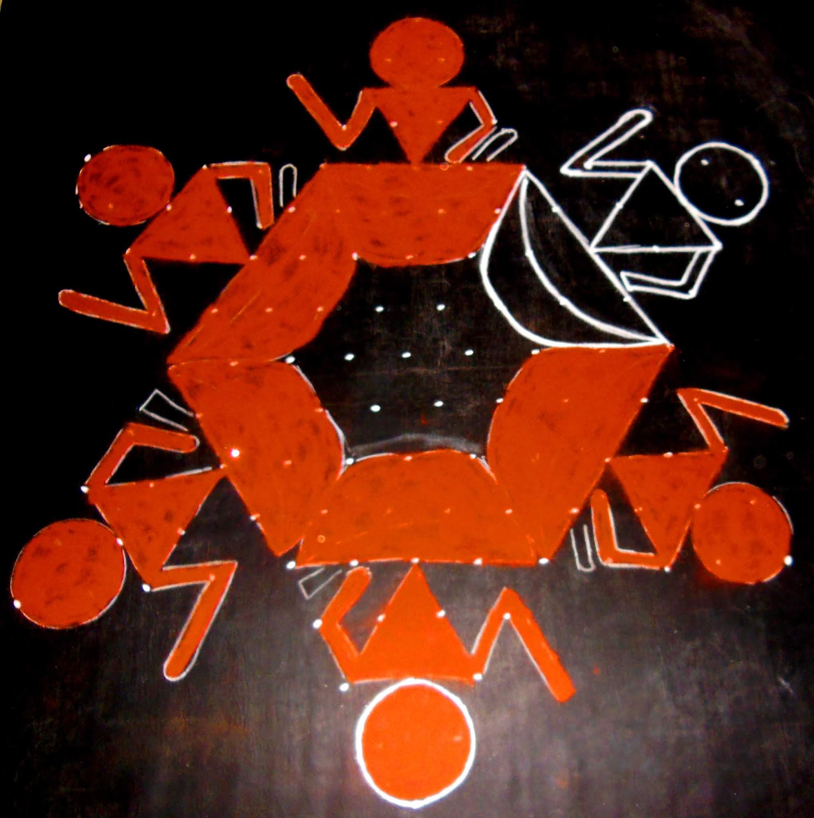 Vanathi's Rangoli / Kolangal: Warli Rangoli Design