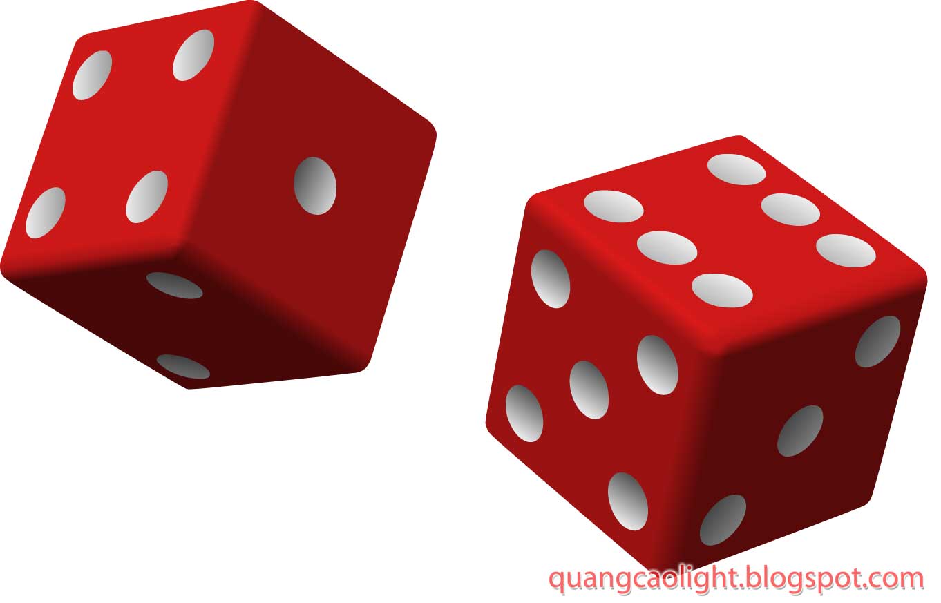 2 hạt xúc xắc đỏ file Vector - công ty in ấn