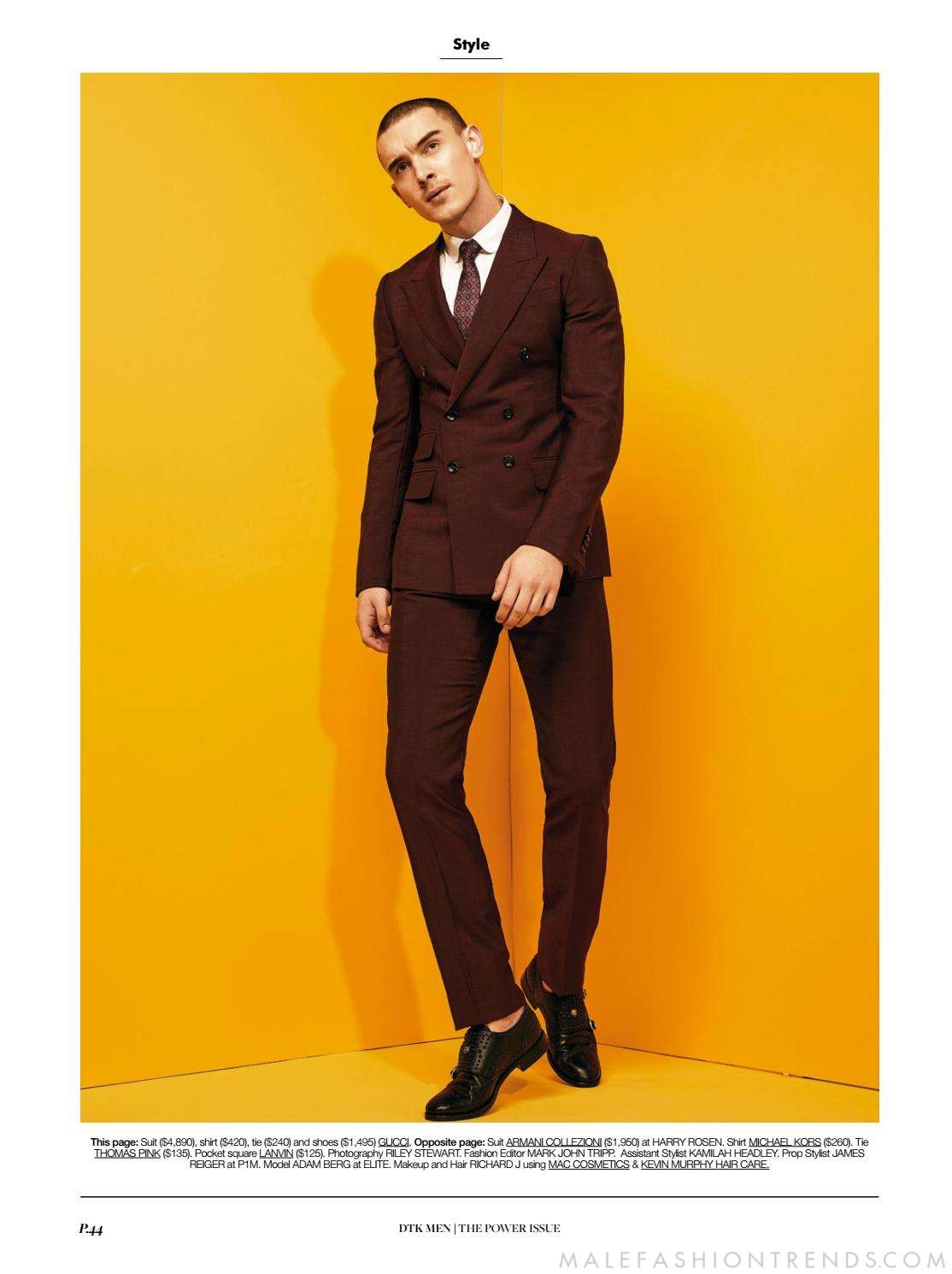 Adam Berg para Dress to Kill Magazine por Riley Stewart