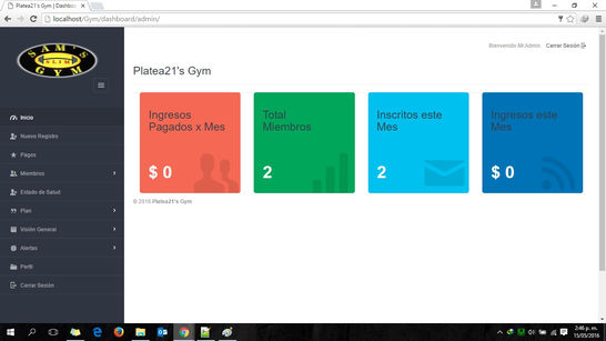 Sistema Administración de Gimnasio - Codigo (php & mysql) - Platea21