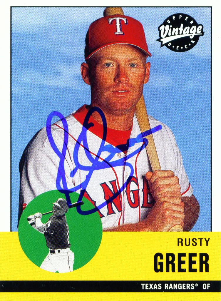 Texas Rangers Cards: Best Seasons: Rusty Greer - 1996.