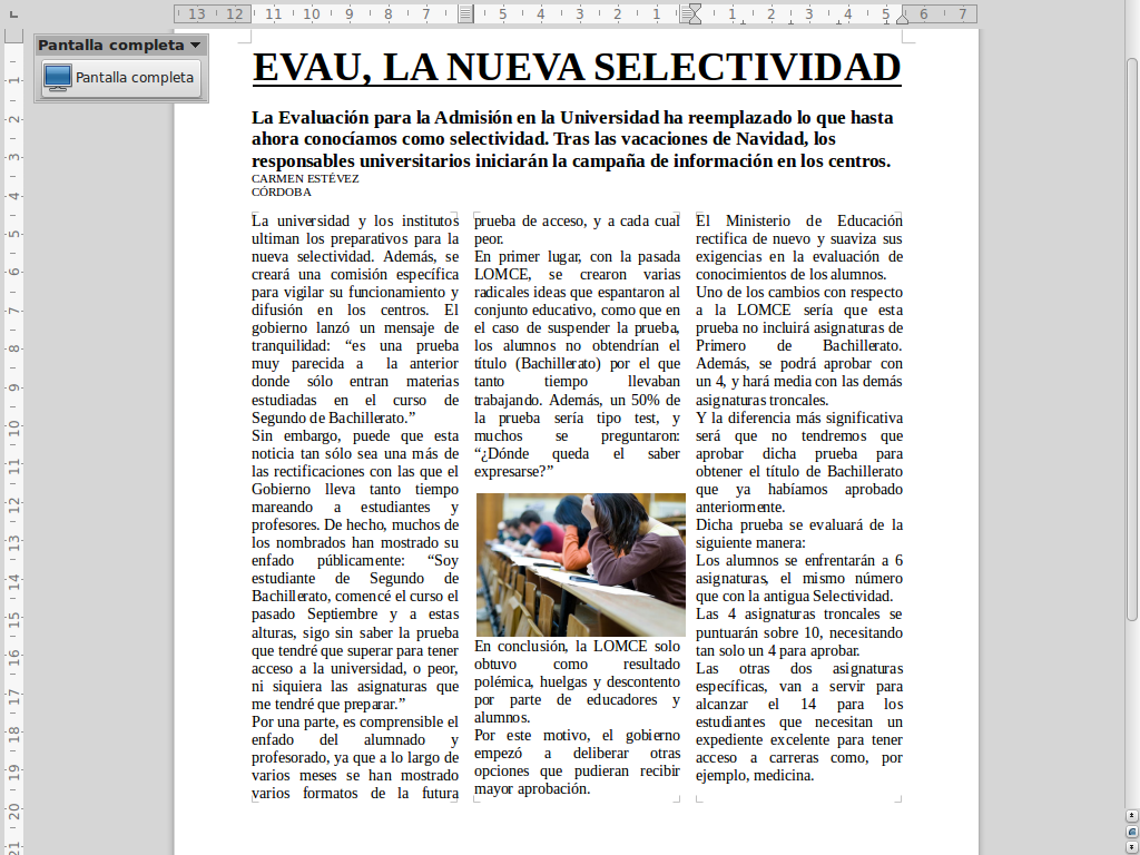 Blog de Carmen Estévez: TEXTO PERIODÍSTICO WRITER