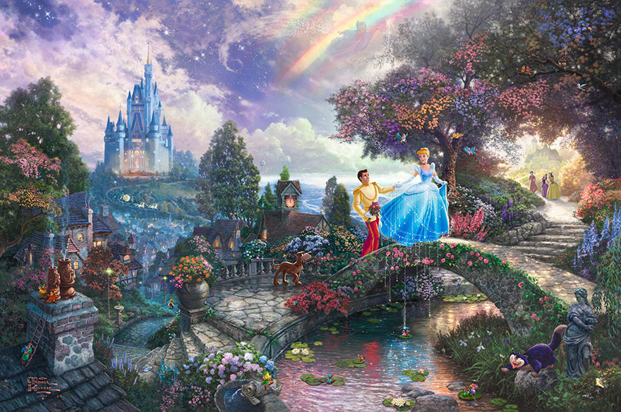 amazing Disney paintings by Thomas Kinkade ~ craft ideas and art projects