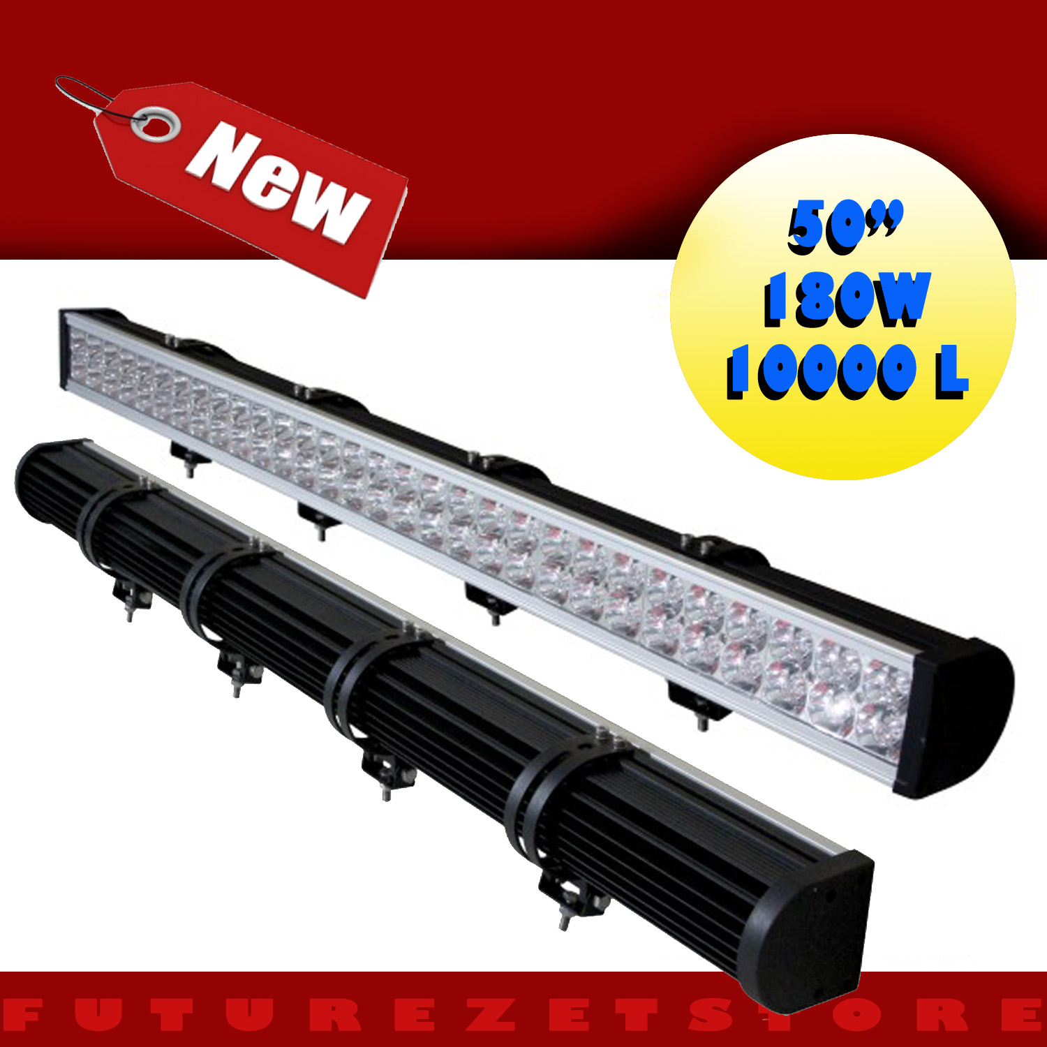 50 Inch 180W 10000 Lumen Led Light Bar OFFROAD ATVs, SUV, truck, Fork ...