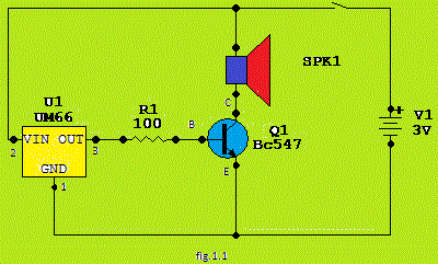 Um66 Melody : UM66 Melody With TDA2822M Amplifier | Circuit Diagram ...