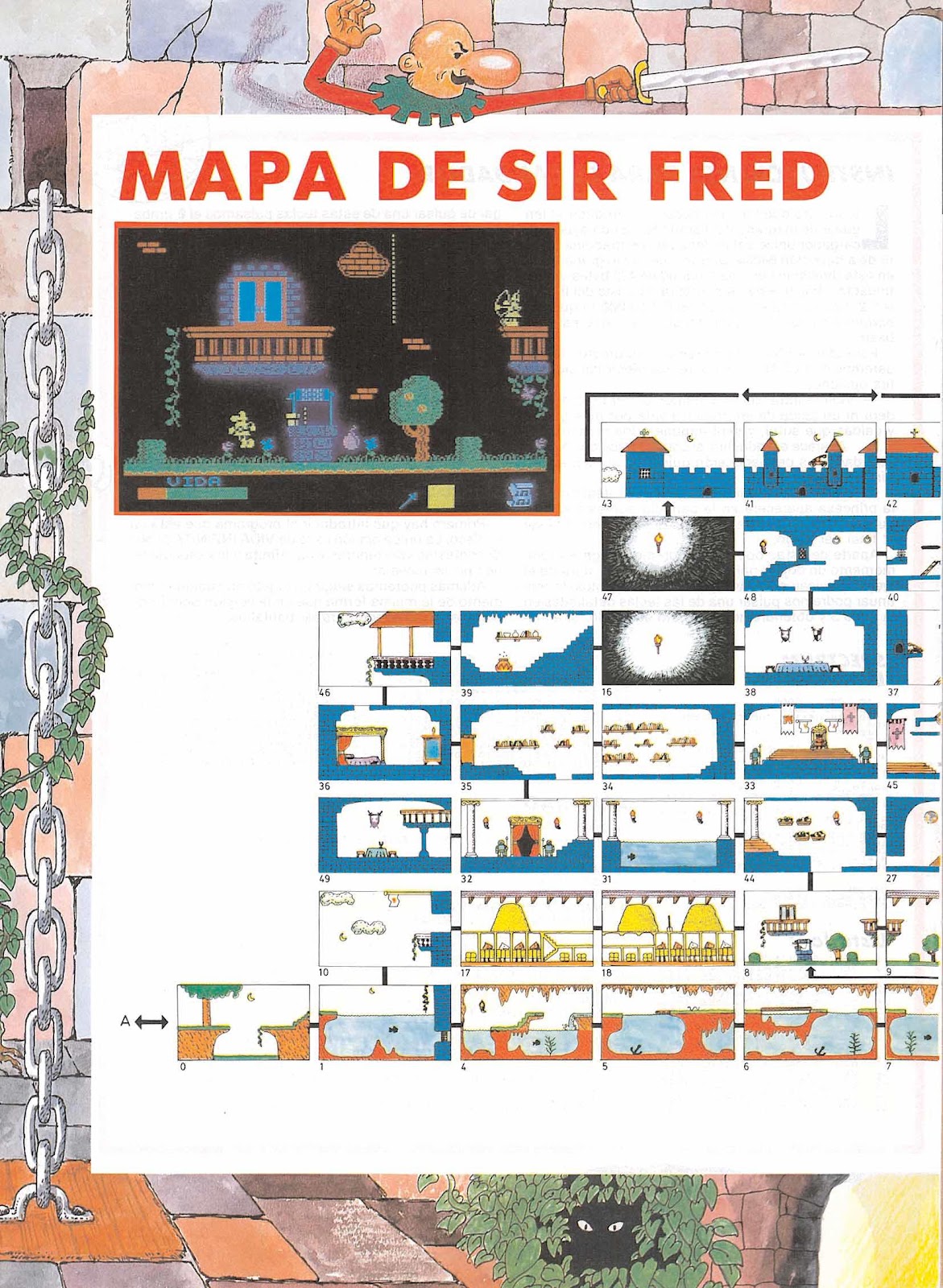 Microbytes Museum 80: Sir Fred Solución Pokes Amstrad y Spectrum