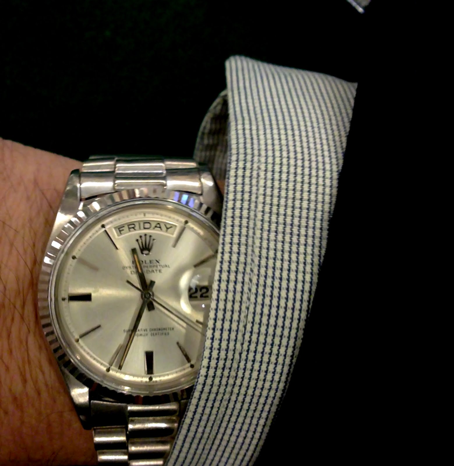 koleksijampecks: Jam Rolex 1803, Solid White Gold King Day Date Watch
