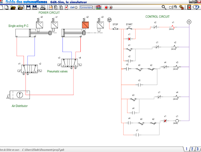 Controlling two pneumatic cylinders