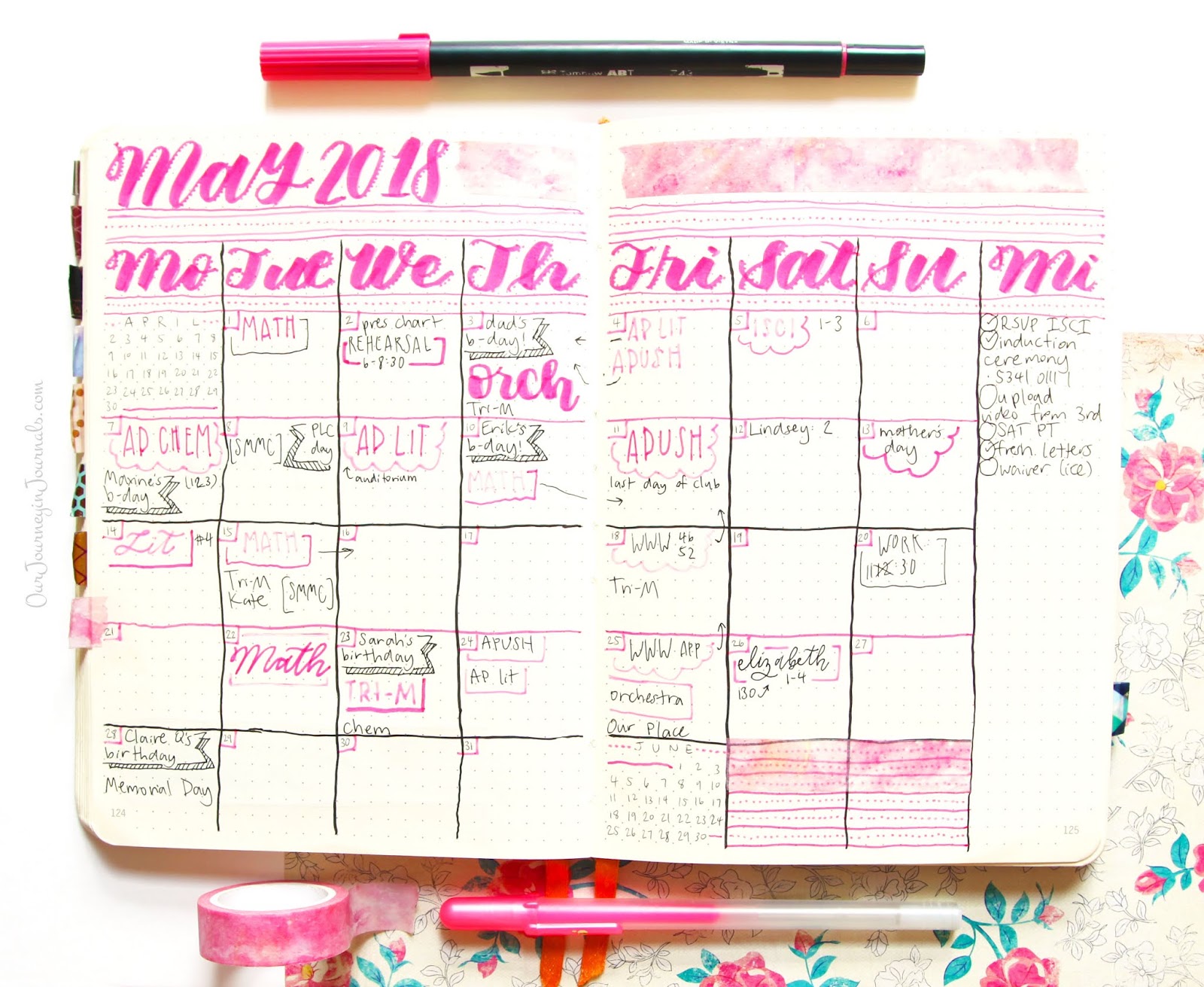 Our Journey in Journals: June 2018 Bullet Journal Setup