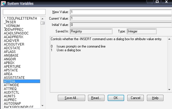 AUTOCAD DRAWINGS: ประโยชน์ของ System Variables ค่าตัวแปรระบบ