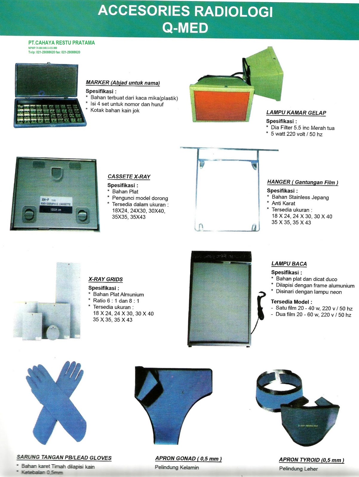 ALAT KESEHATAN RUMAH SAKIT DAN KLINIK: JUAL ACCESSORIES RADIOLOGI