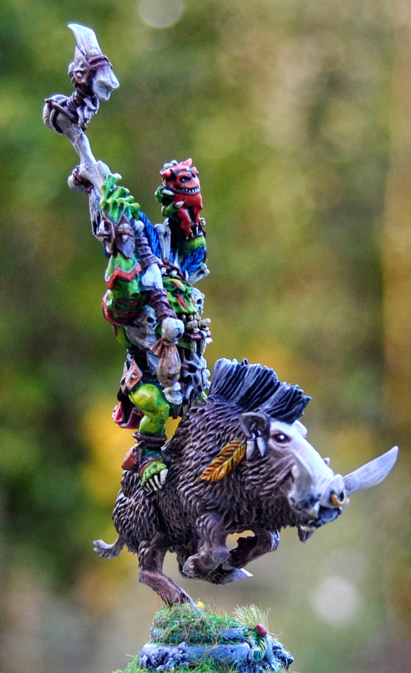 King in Yellow: Savage Orc Great Shaman on War Boar (Citadel Finecast)