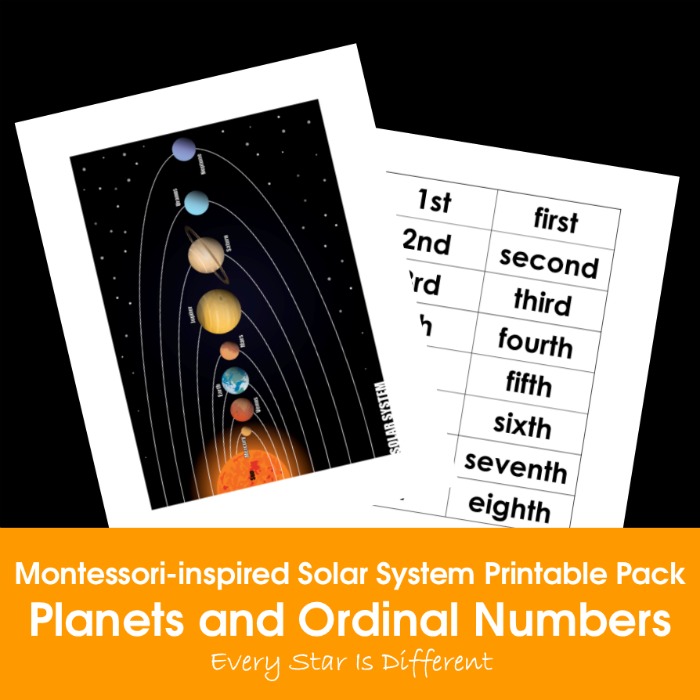 Montessori-inspired Solar System Printable Pack - Every Star Is Different