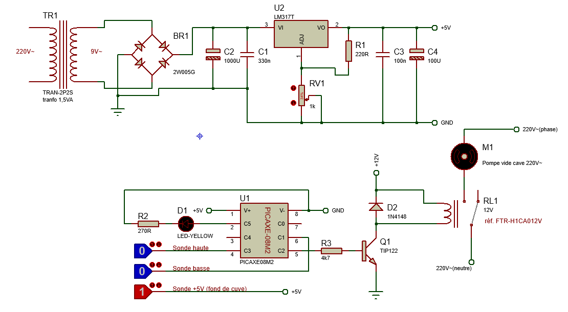 Electronique à PIC: UN REGULATEUR DE NIVEAU D'EAU A PICAXE 08M2