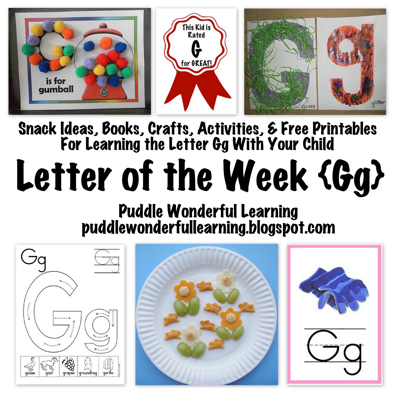 Puddle Wonderful Learning: Preschool Activities: Letter of the Week {Gg}