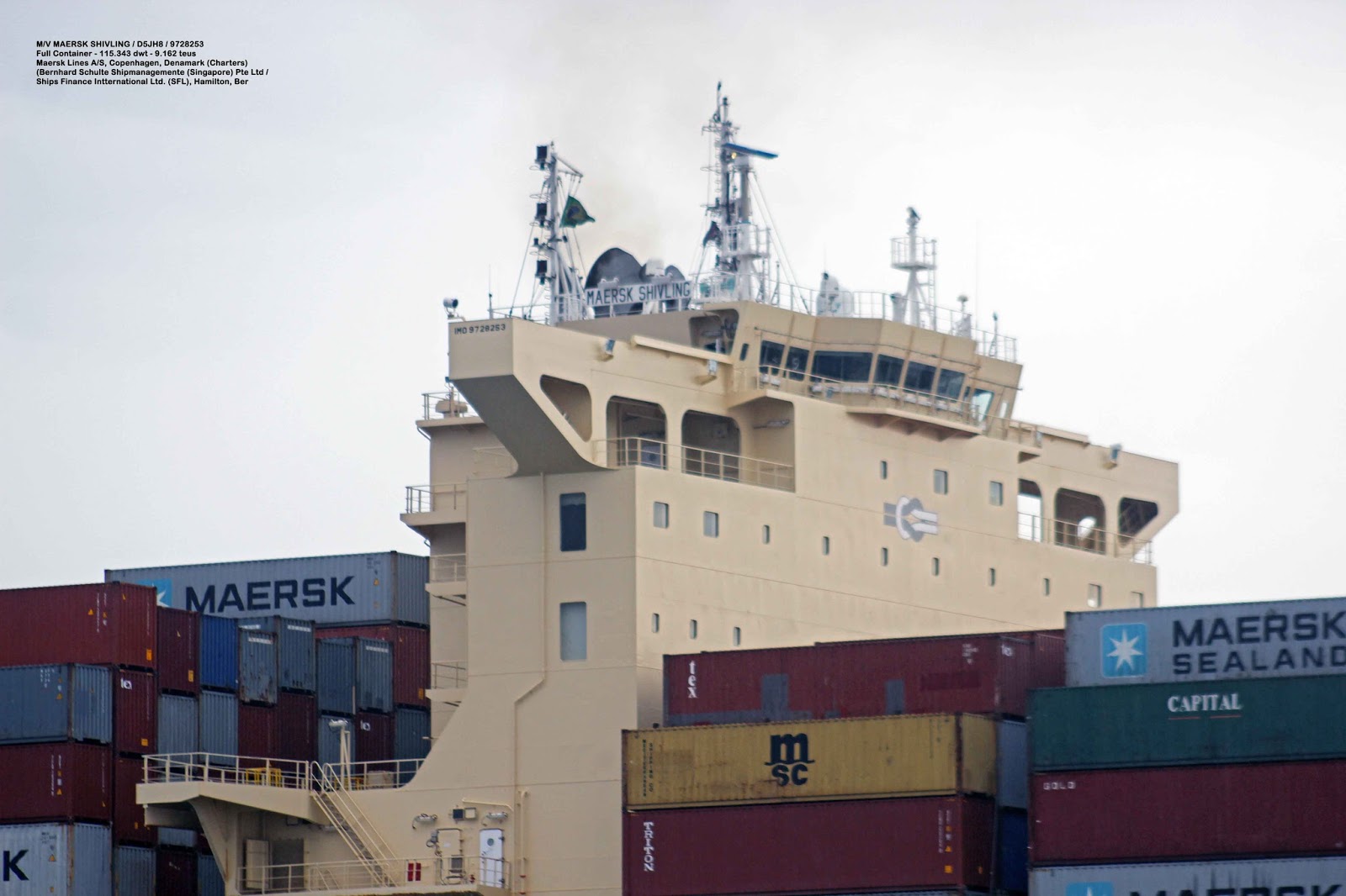 Santos Shiplovers: M/V Maersk Shivling / D5JH8, Sailing Santos ...