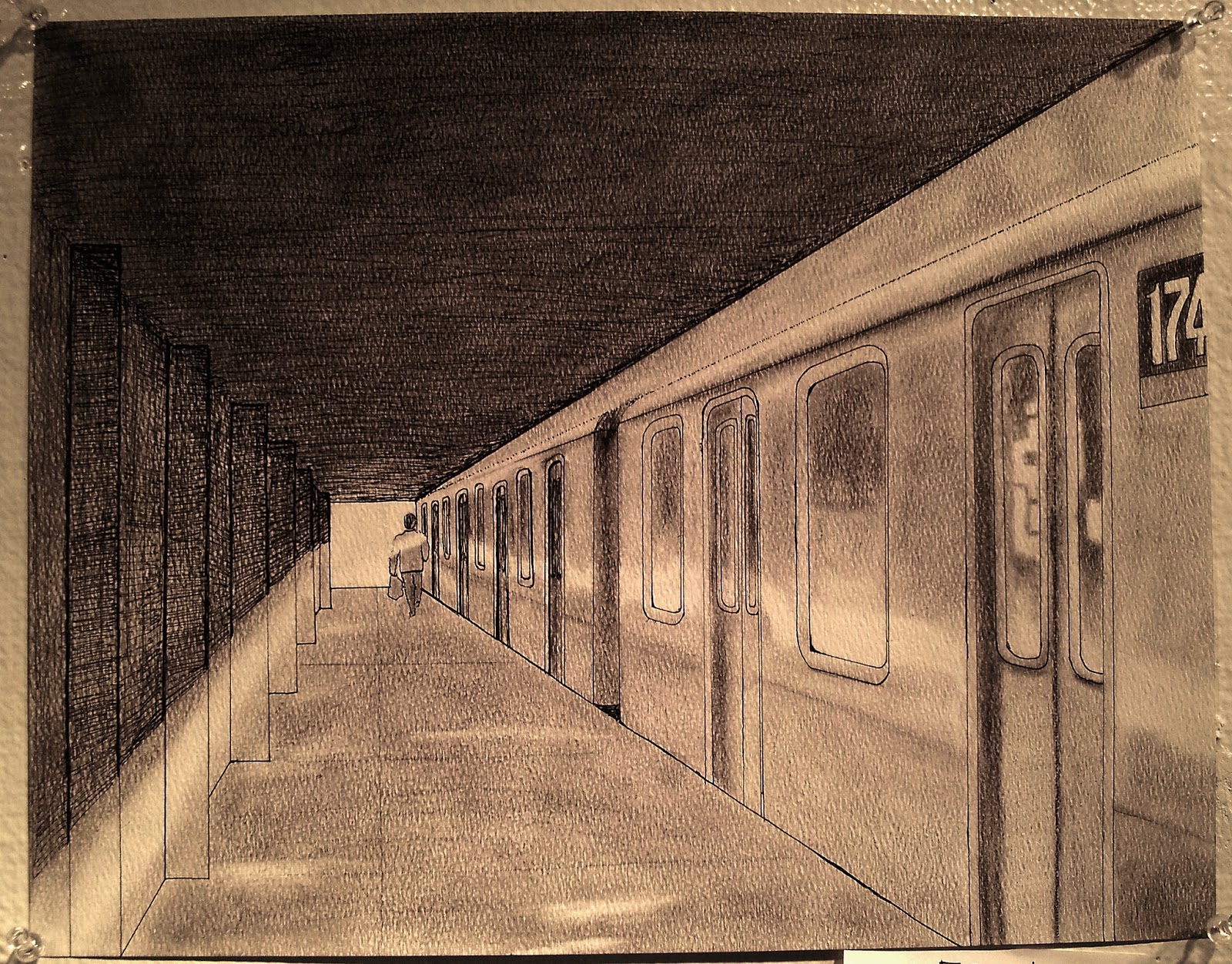 E.Bogumil: One-point Perspective - Subway
