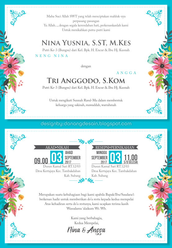 Contoh Desain Undangan Pernikahan Full Colour - Contoh Desain Banner ...