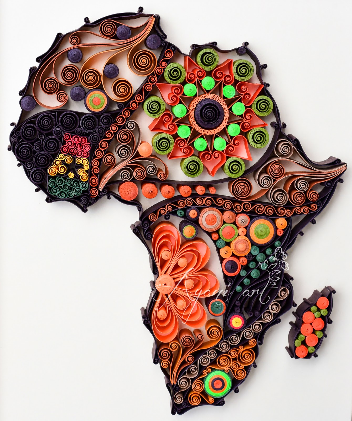 Ayani art: Quilling African Map