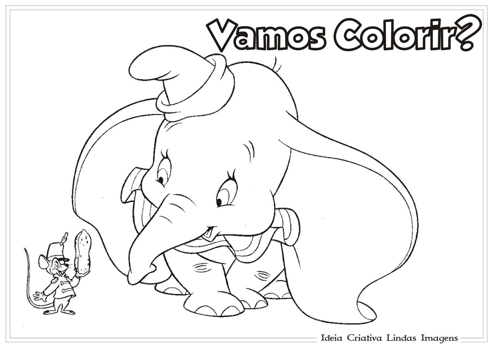 Dumbo desenho para colorir