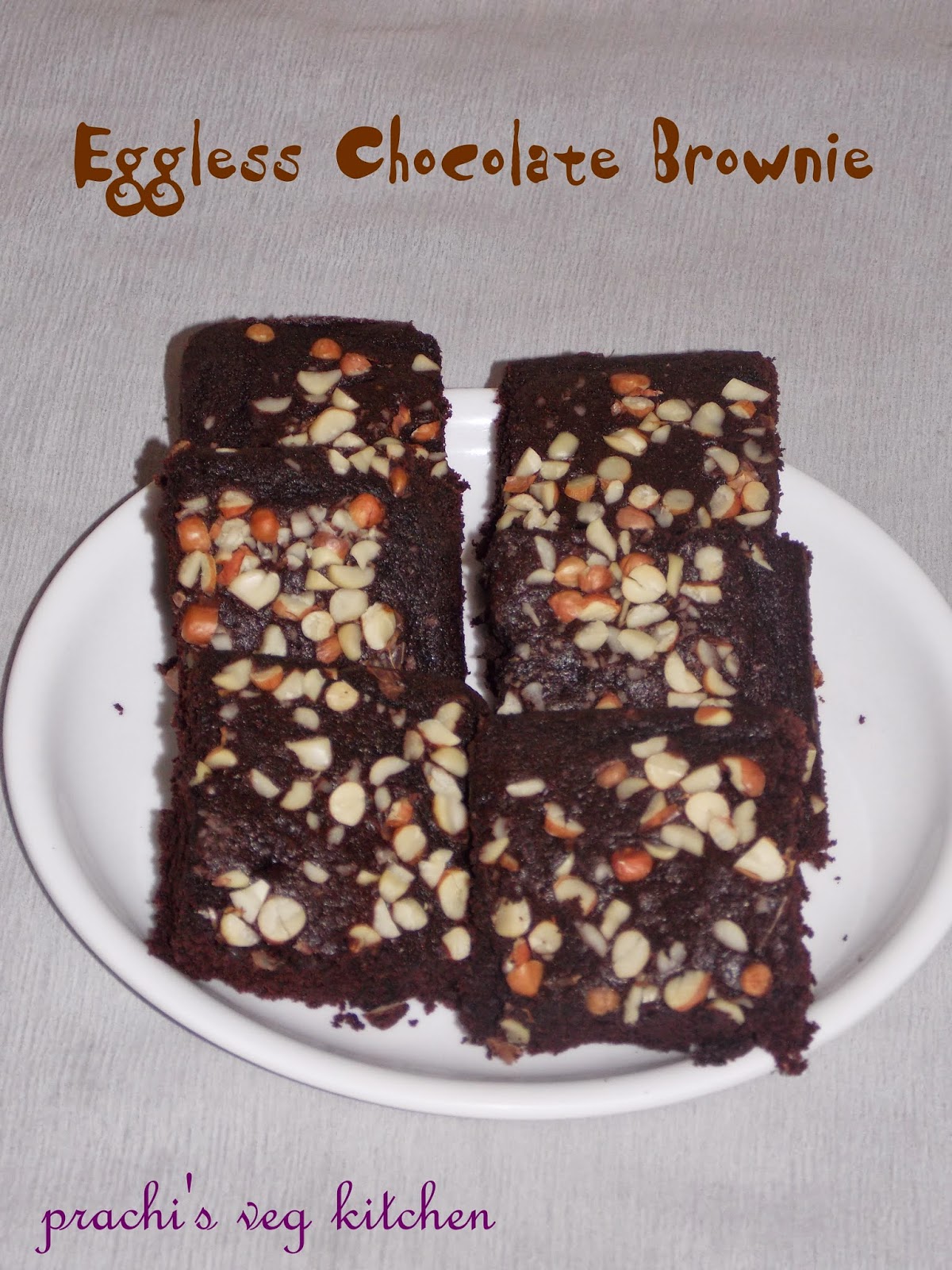 I have prepared Eggless Chocolate Brownie as last recipeof 4 rd week of ...