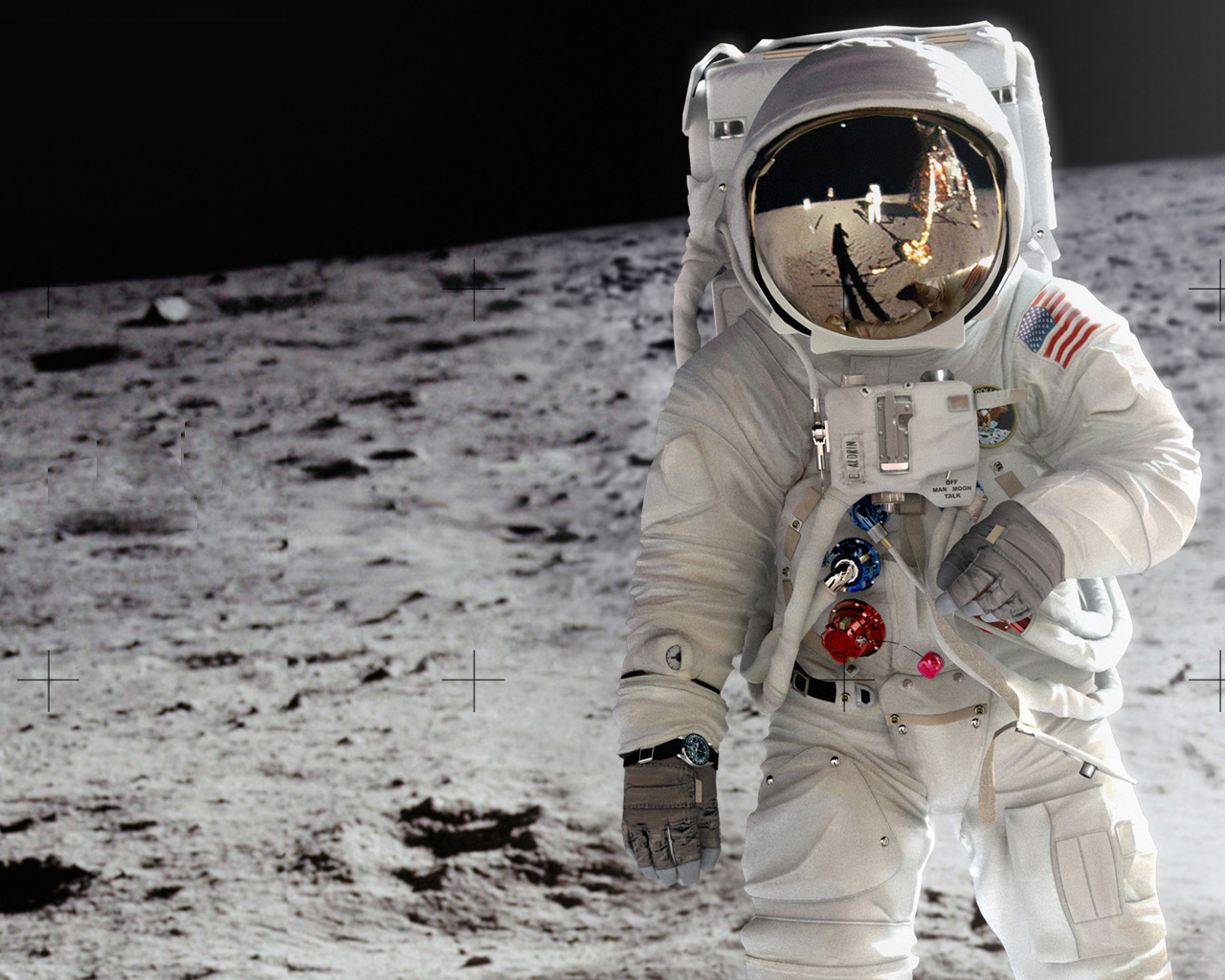 Amazing Astronaut in Moon Wallpaper 1280x1024 – Desktop Wallpaper