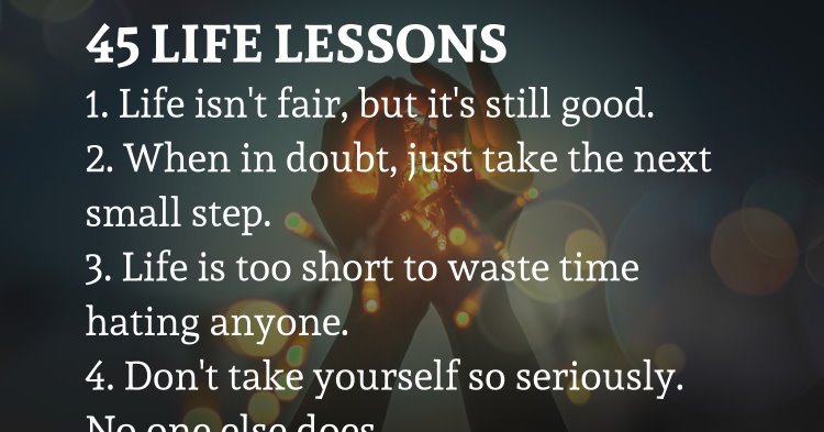 45 Life lessons written by Regina Brett