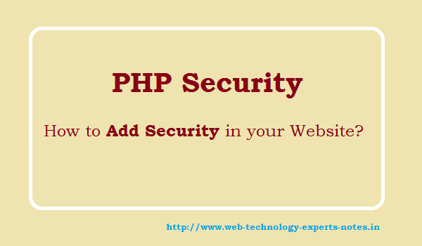 PHP Security - How to Add Security in your Website | Web Technology ...