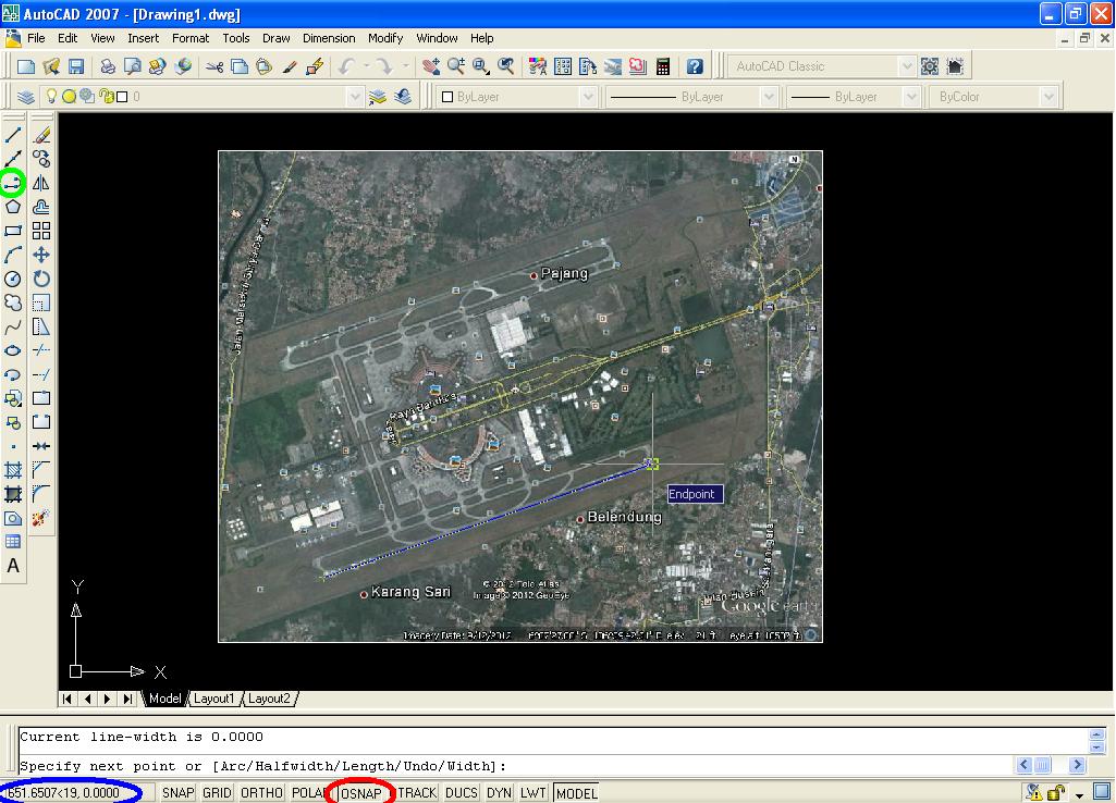 AutoCAD Tutorial: CARA MEMBUAT PETA AUTOCAD DARI GOOGLE EARTH