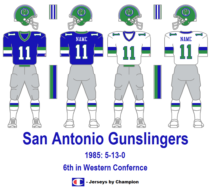 USFL Uniform Database Update Blog: 1984-85 San Antonio Gunslingers