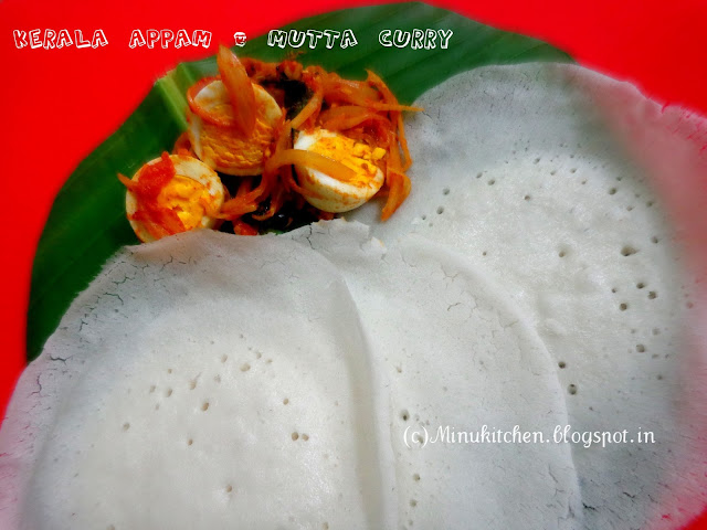Kerala Appam and Mutta Curry ~ Minu's Kitchen