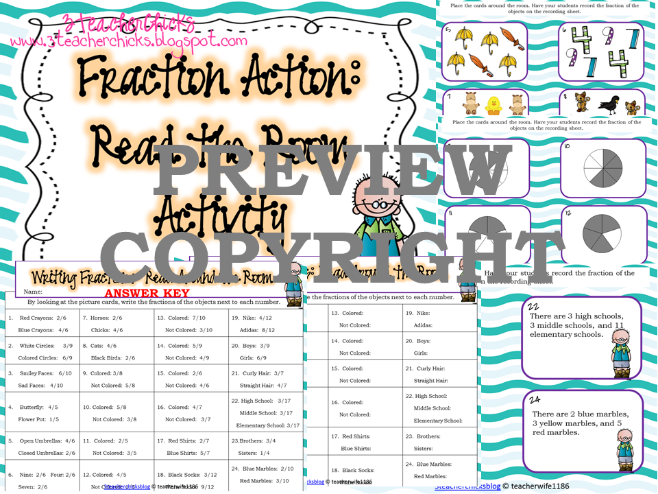 3 Teacher Chicks: Fraction Frenzy Pack-ed with Fun....A FREEBIE & a ...
