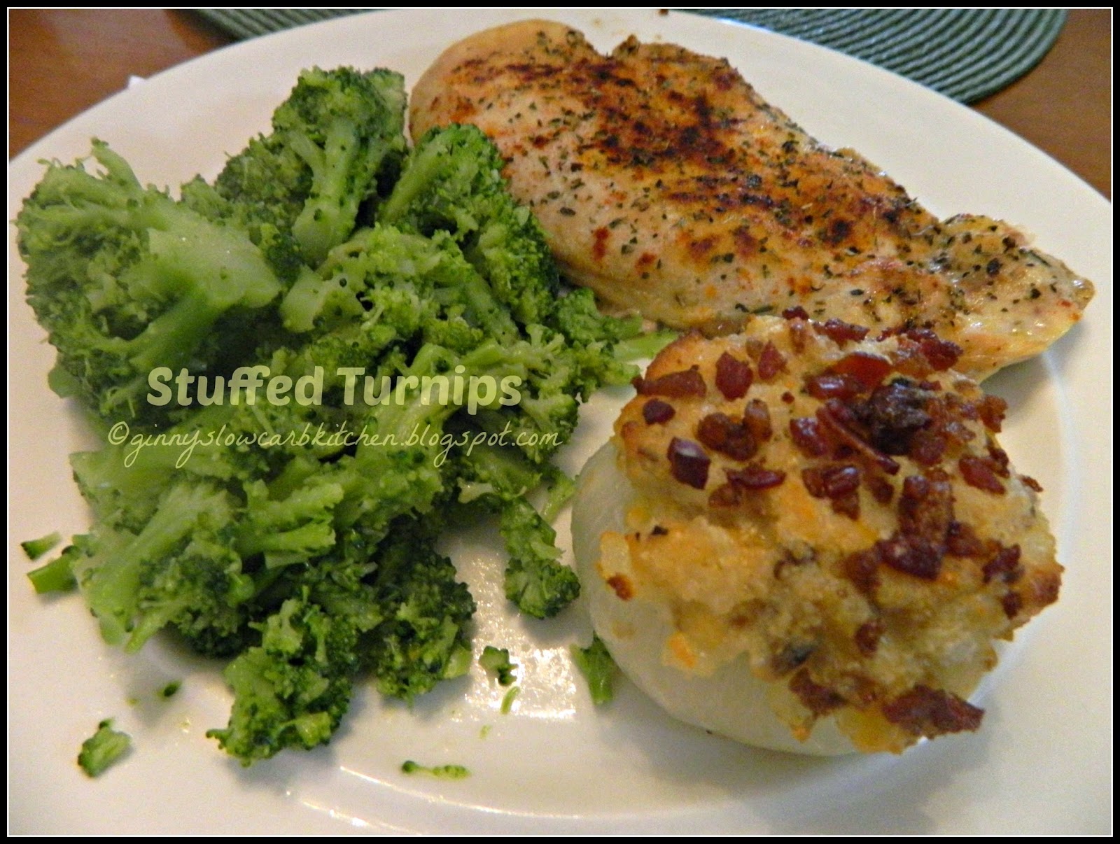Ginny's Low Carb Kitchen: STUFFED TURNIPS