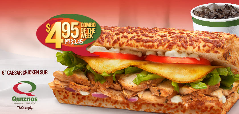 FoodieFC: Quiznos Singapore: Combo Of The Week - 6" Caesar Chicken Sub ...
