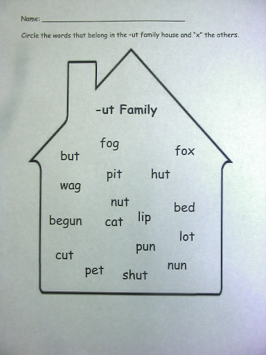 Mrs. Cates' Kindergarten: Word Family Houses