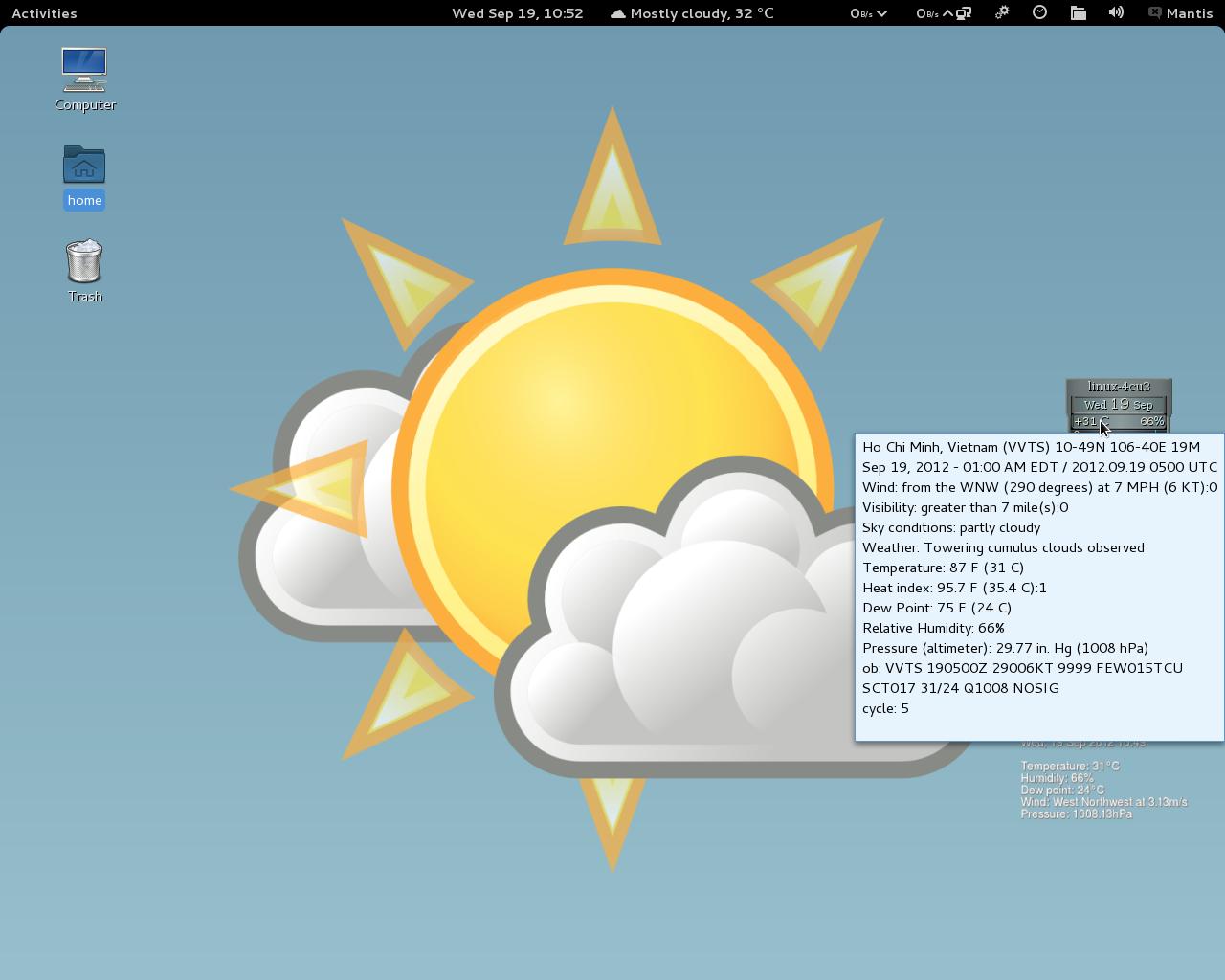Ultra Random Thoughts: 3 Cool ways to get Weather Updates on Mantis