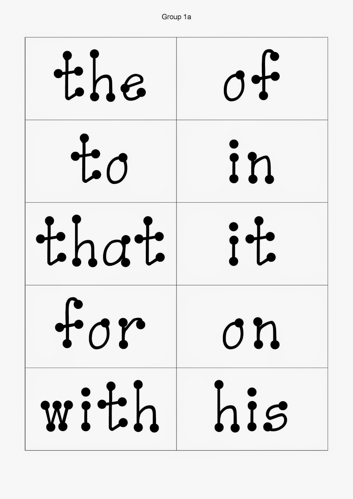 I,Teacher: Dolch Words, Printable Memory Game Group 1a