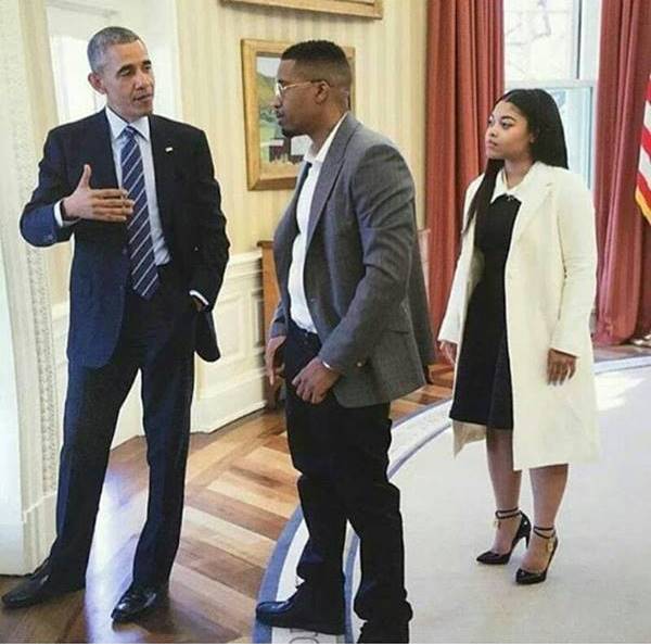 Destiny Jones Pretty Daughter of Singer Nas on A visit to President Obama