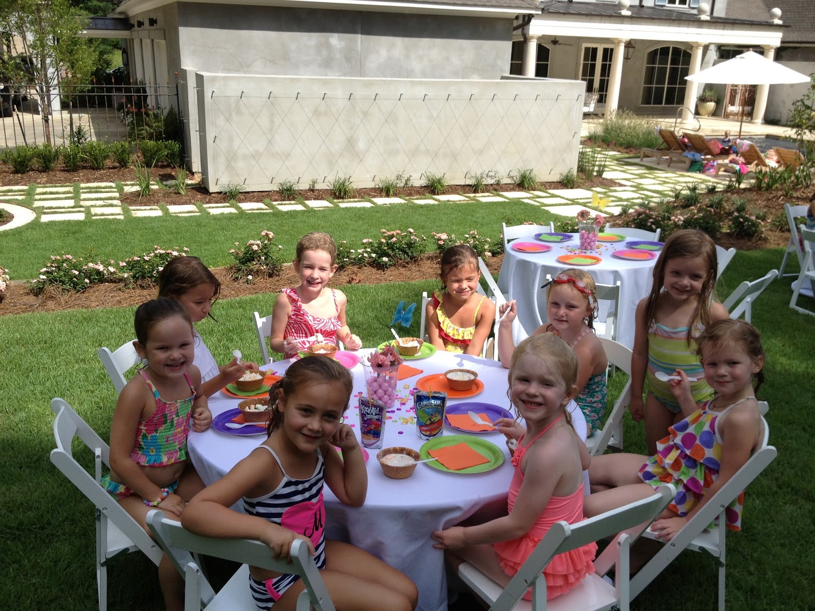 The Barbour family: Kindergarten girls pool party
